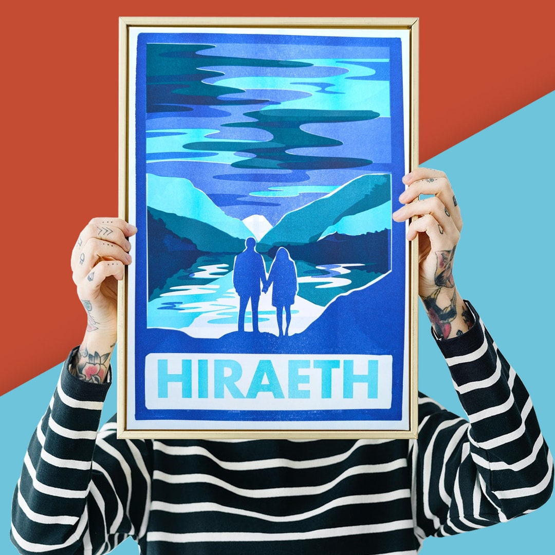 Hiraeth Risograph A3 Print // Homesick Longing Welsh Print // Welsh ...