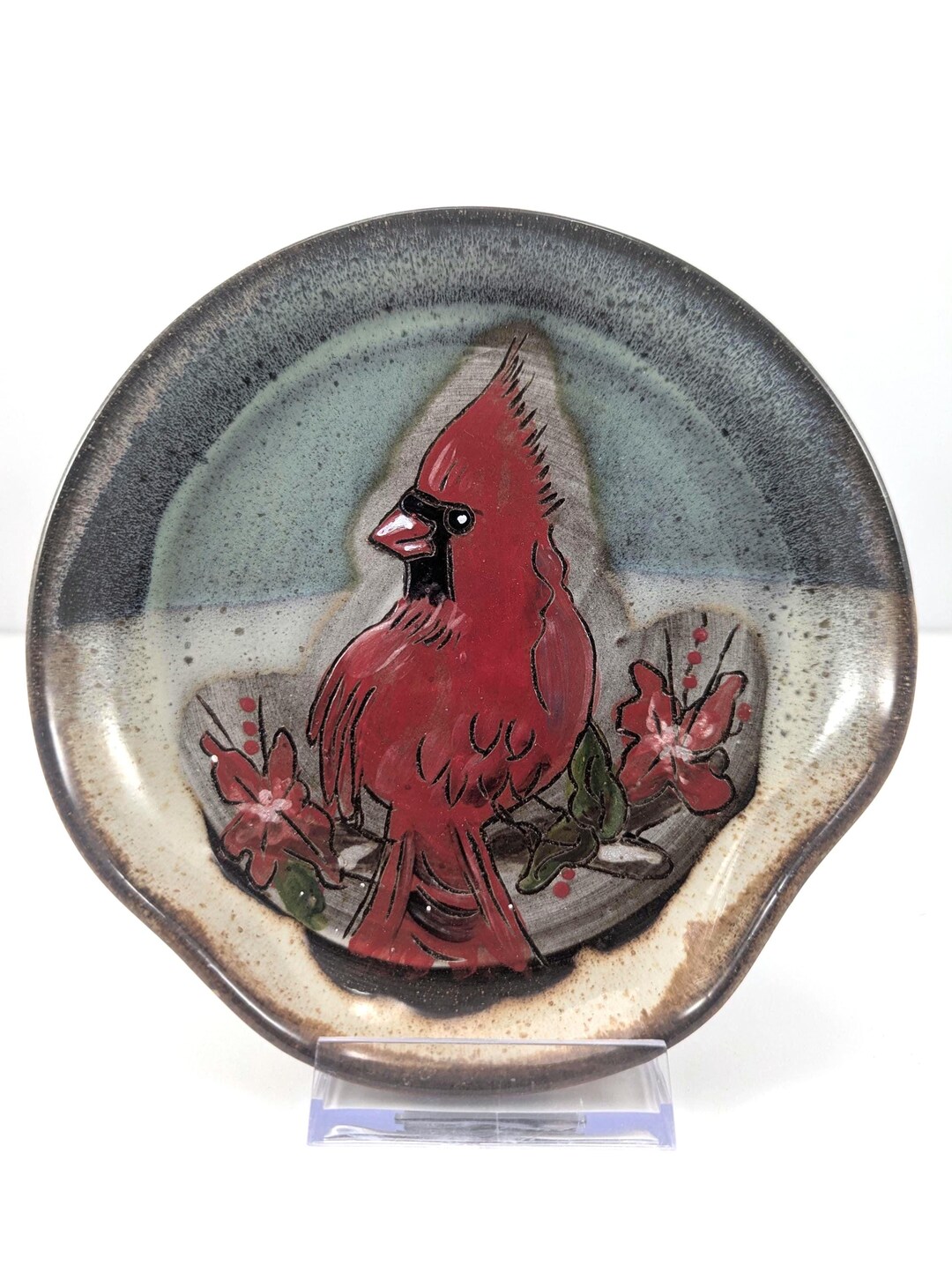 Cardinal Spoon Rest, Large Spoon Rest, Bird Spoon Rest, Pottery, Mom ...