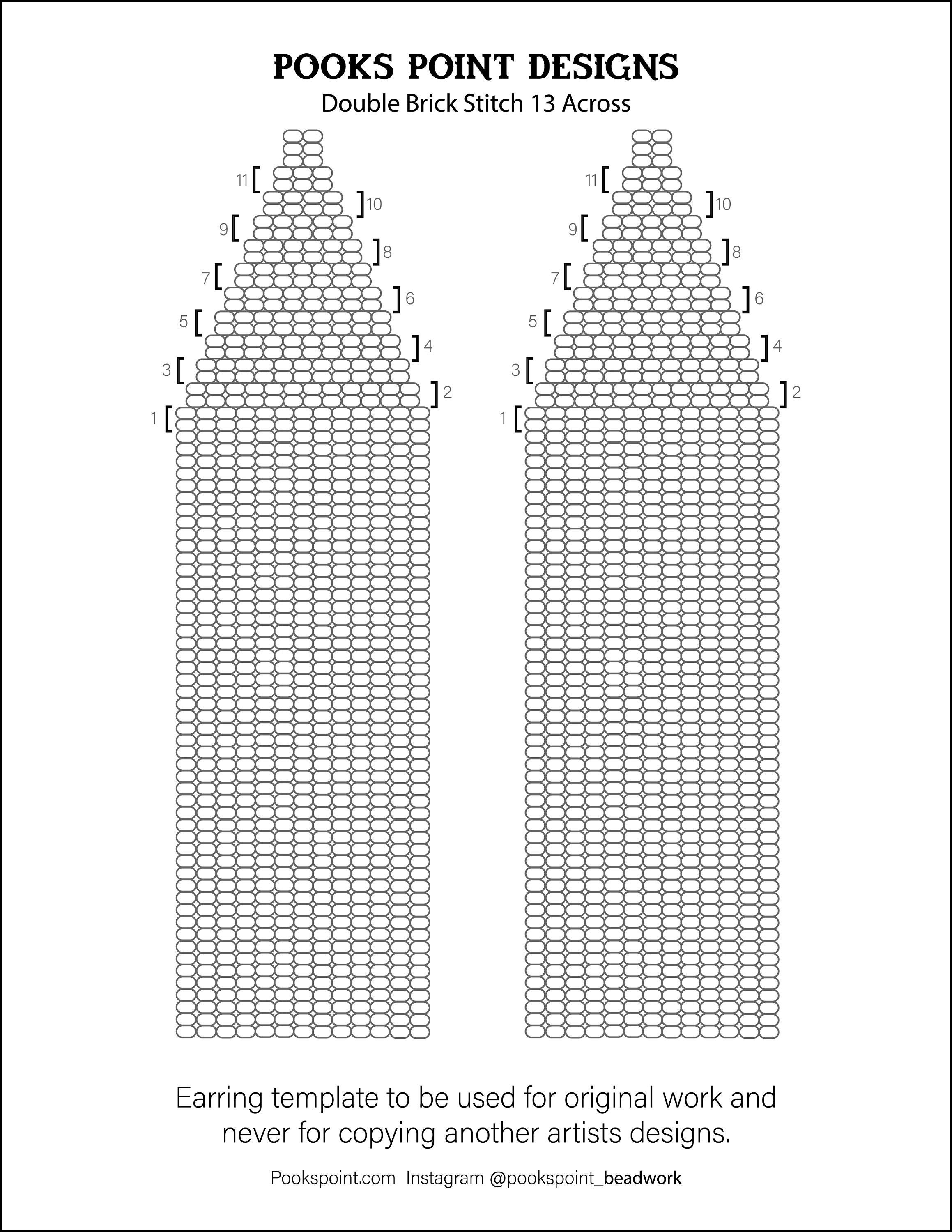 Beaded Earring Template Bundle Seed Bead Design Miyuki Round Beads ...
