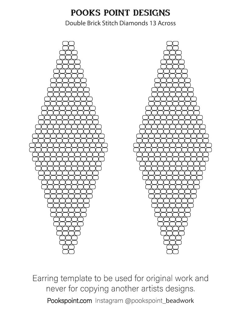 Beaded Earring Template Bundle Seed Bead Design Miyuki Round Beads ...