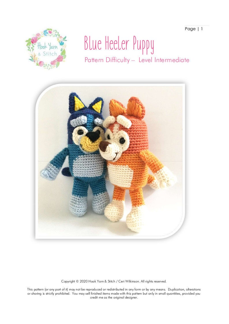 Blue Heeler Crochet Toy Doll Pattern - Etsy Australia