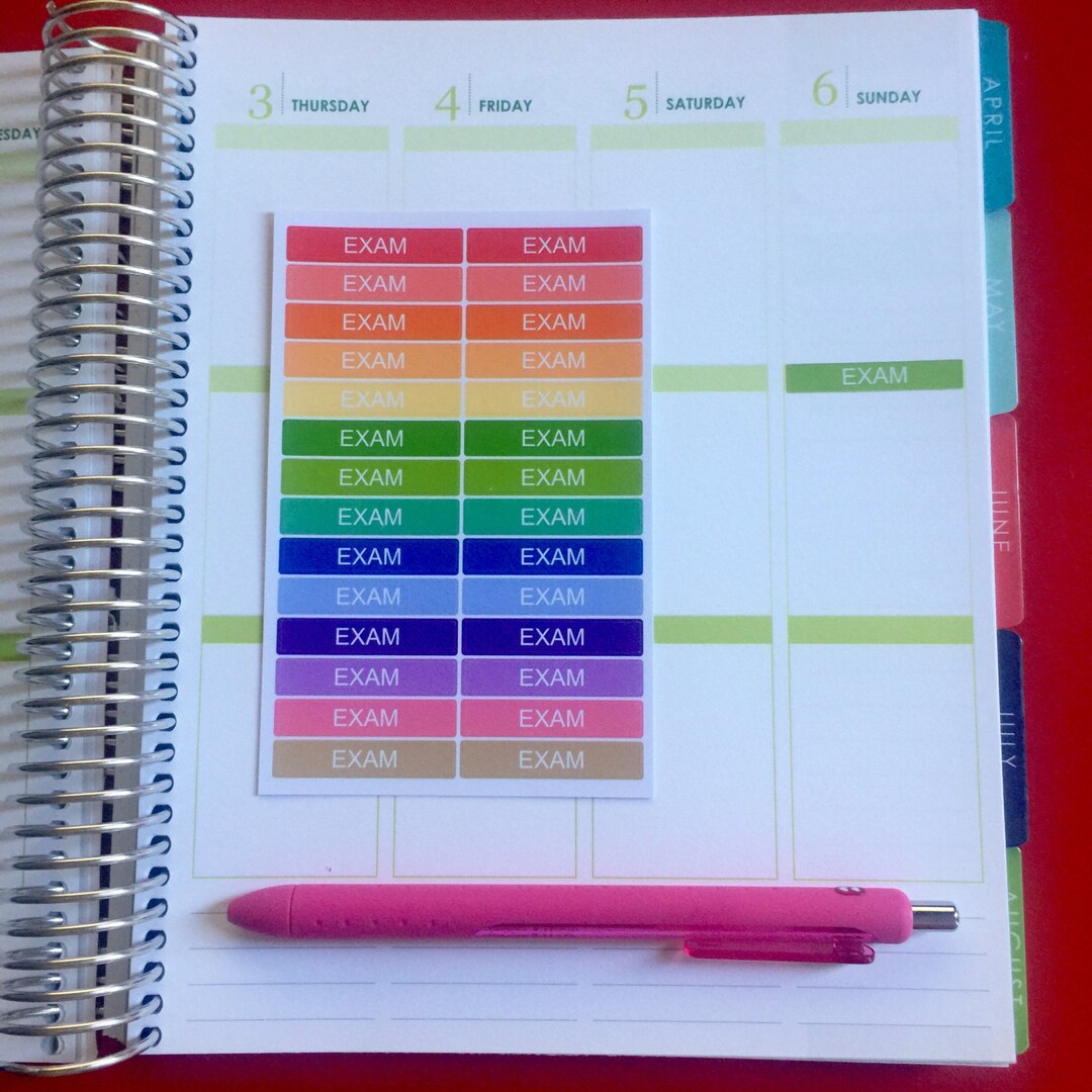 28 Exam Test School Planner Stickers (matte or Glossy) - Etsy