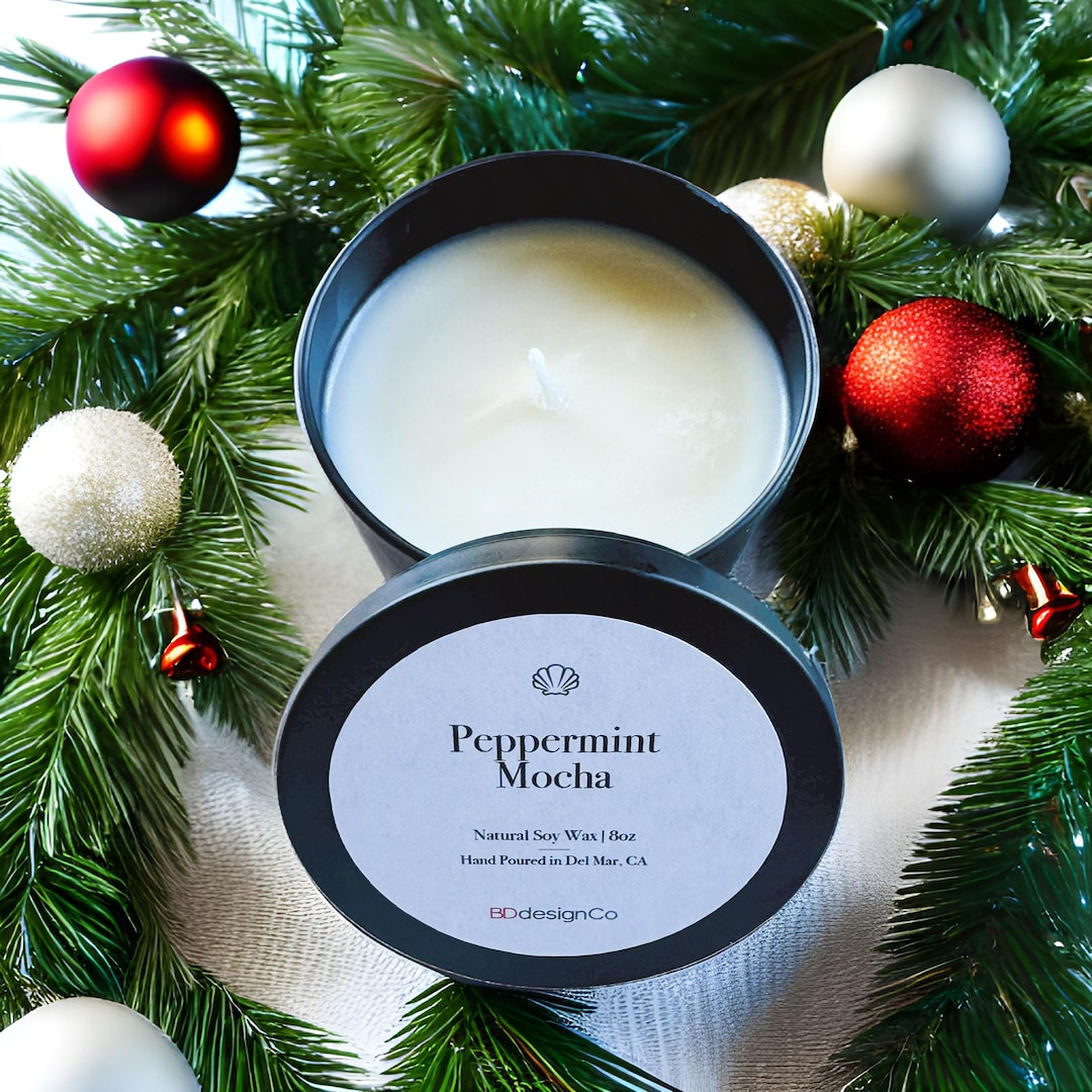 Peppermint Mocha Candle 8 Oz Tin - Etsy