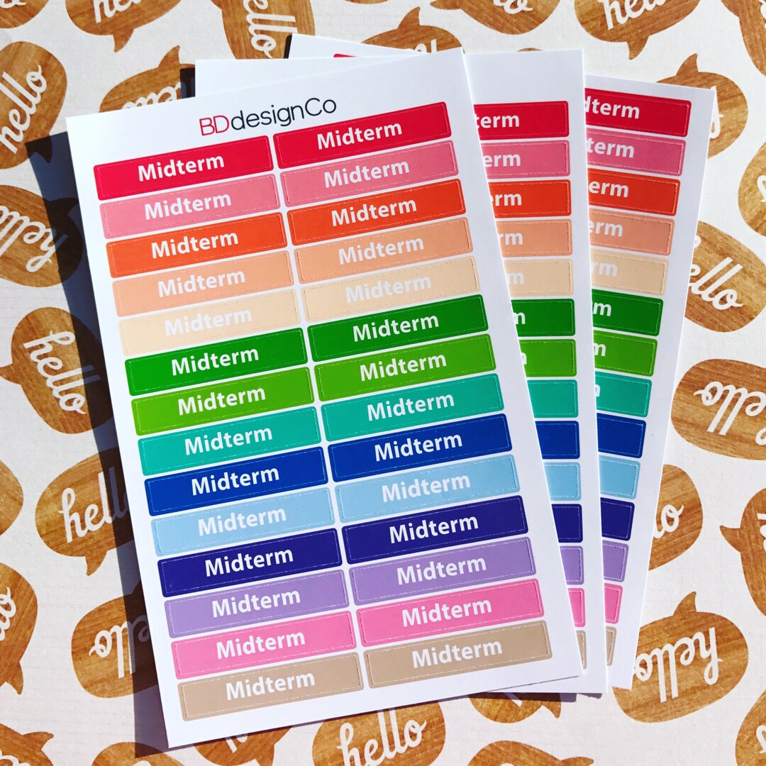 28 Midterm Planner Stickers - Etsy