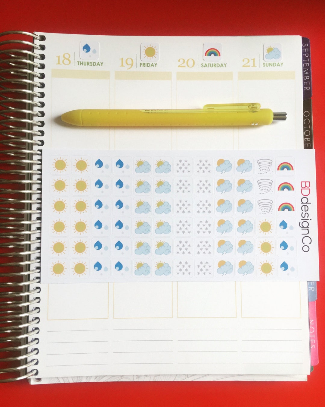 72 Weather Planner Stickers - Etsy