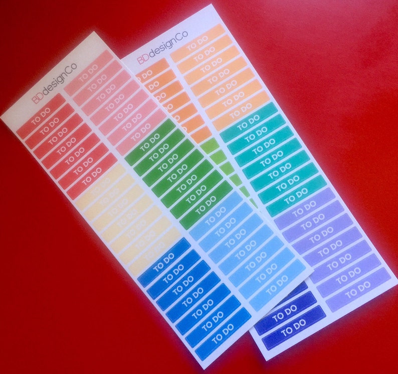 84 to Do Stickers for for Vertical or Hourly Layout (matte or Glossy ...