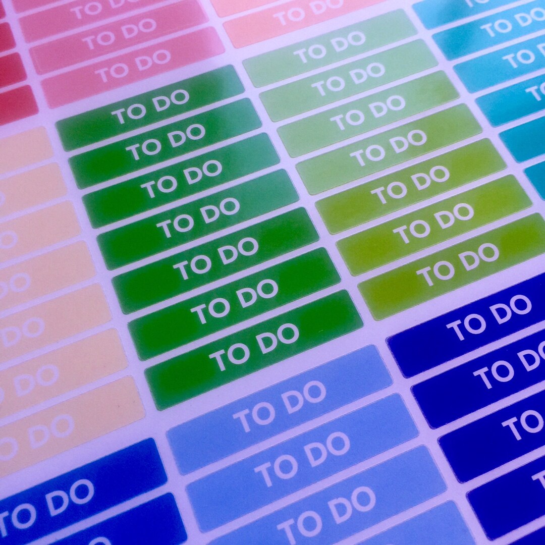 84 to Do Stickers for for Vertical or Hourly Layout (matte or Glossy ...