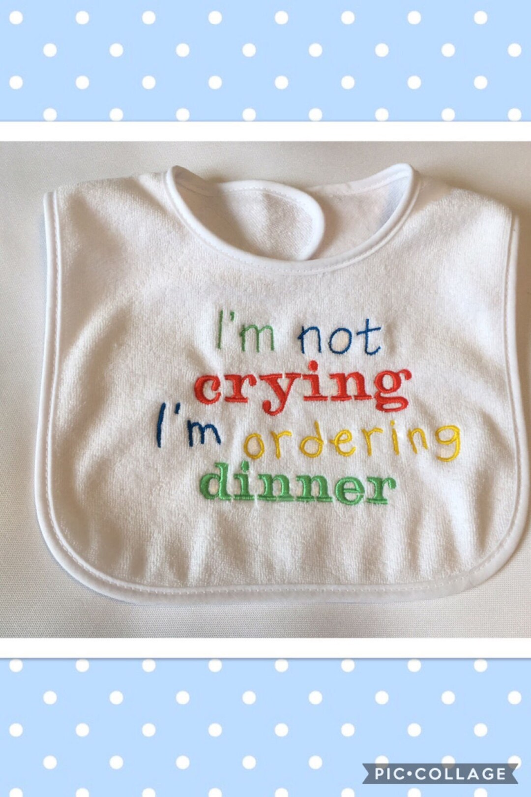 Baby Bib -i'm Not Crying I'm Ordering Dinner - Etsy
