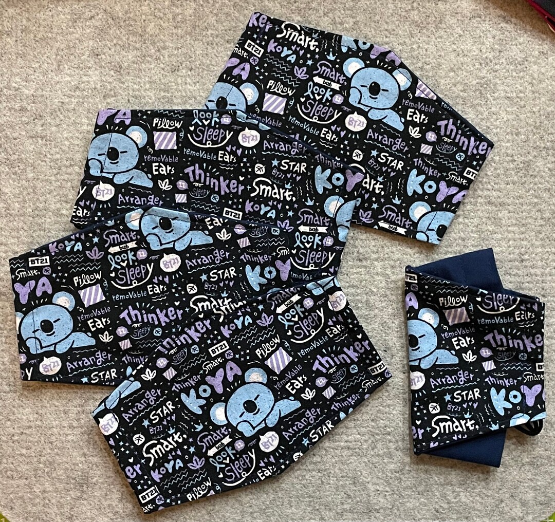 BT21 BTS Koya RM 3D Style Face Covering With Filter Pocket and - Etsy