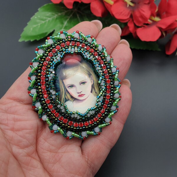 Beaded Brooch - Etsy