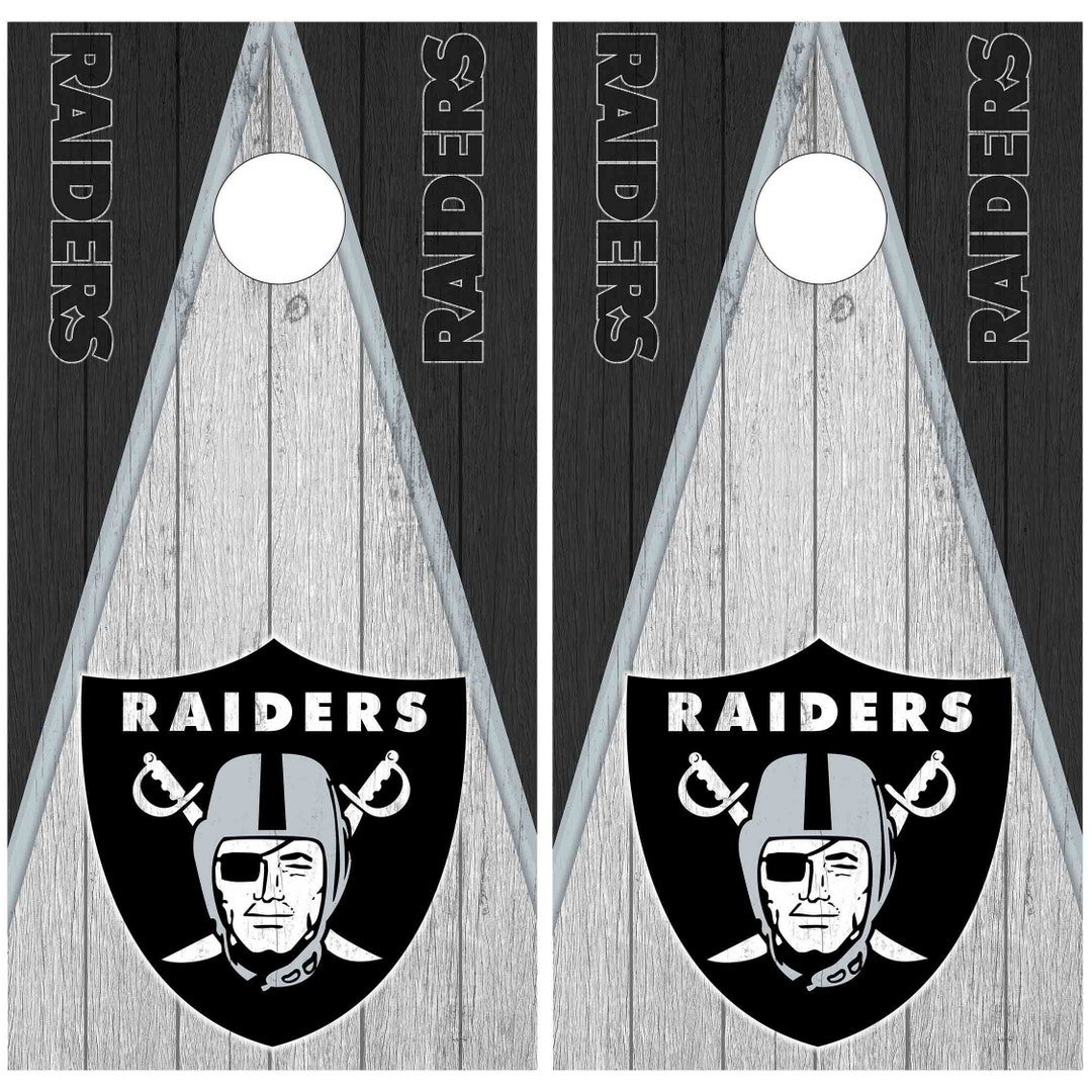 Las Vegas Raiders Cornhole Board Decals, Set of 2 Wood Texture Bag Toss ...