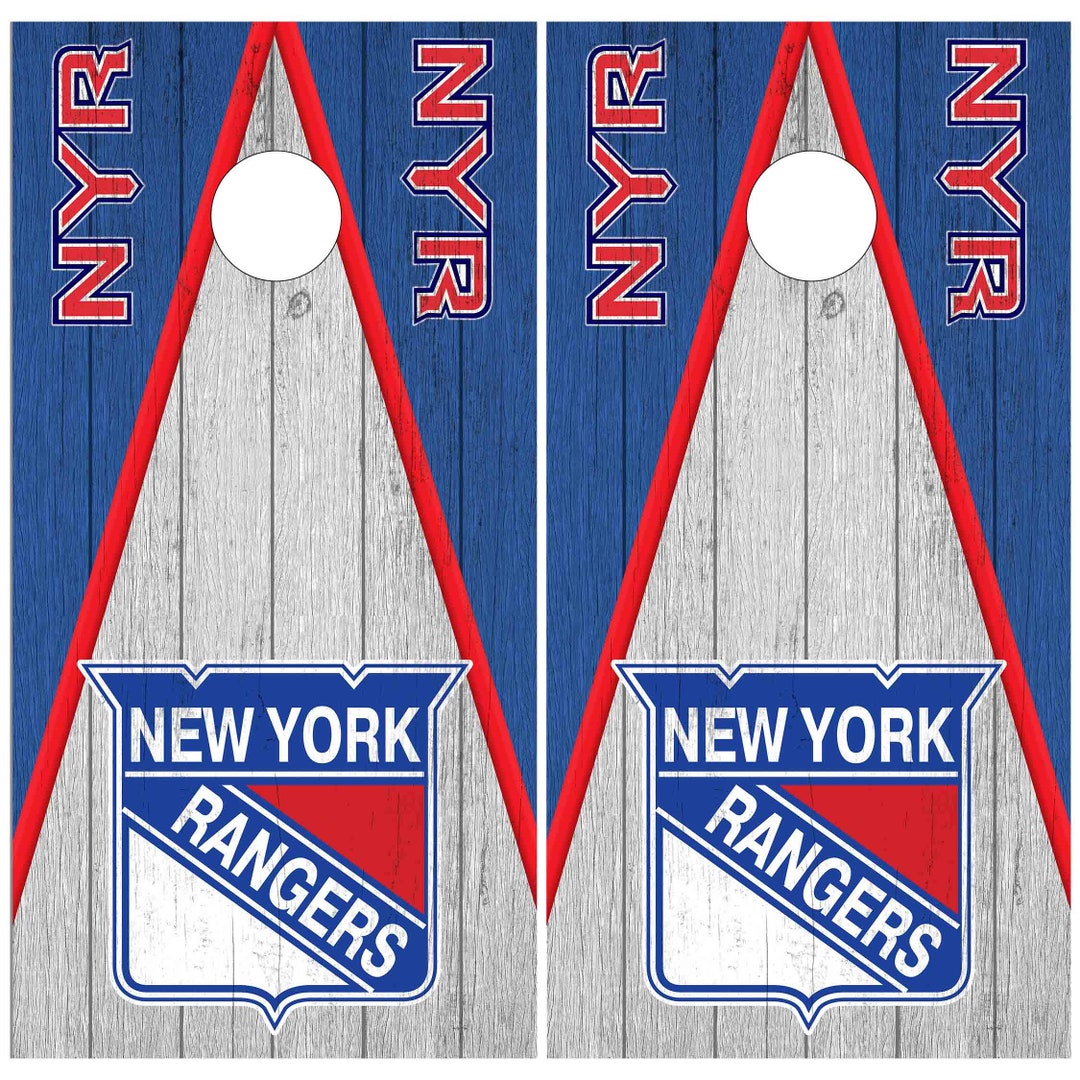 New York Rangers Cornhole Board Decals, Set of 2 Wood Texture Bag Toss ...
