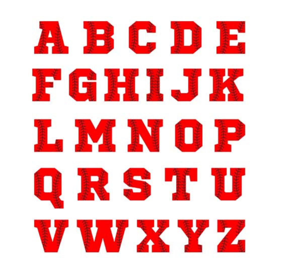 Baseball Font SVG Dxf Baseball Letters Svginstant Download Etsy