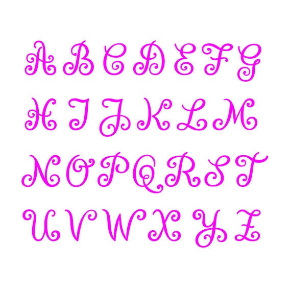 Monogram SVG Font Swirl Monogram Svg No. 04 - Etsy Canada