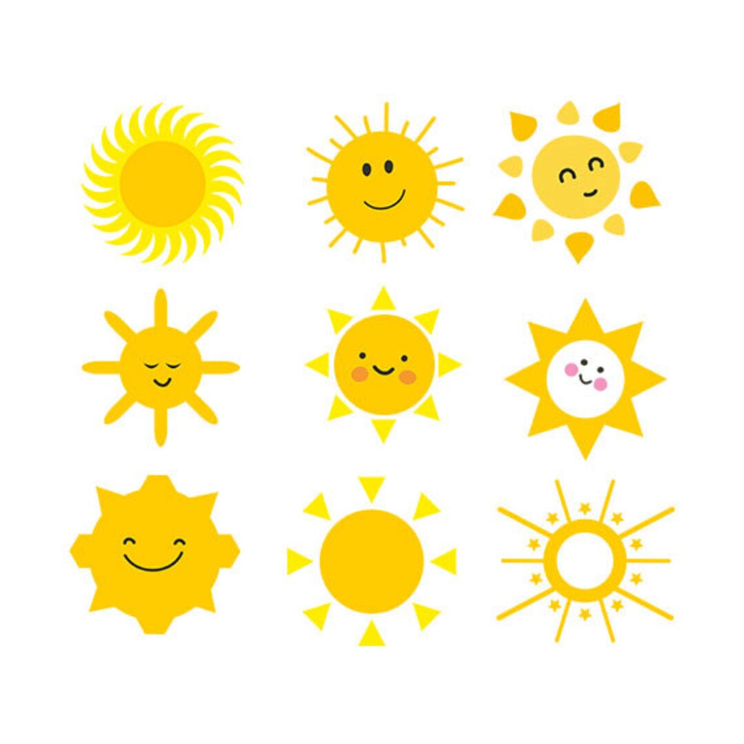 Sun Svg Sun Clipart Sun Face Clip Art Cutting Template SVG EPS ...