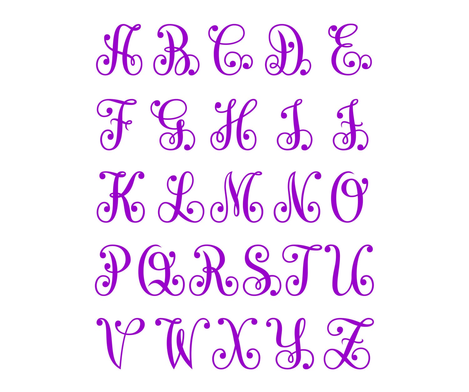 Monogram SVG Font No. 20 - Etsy