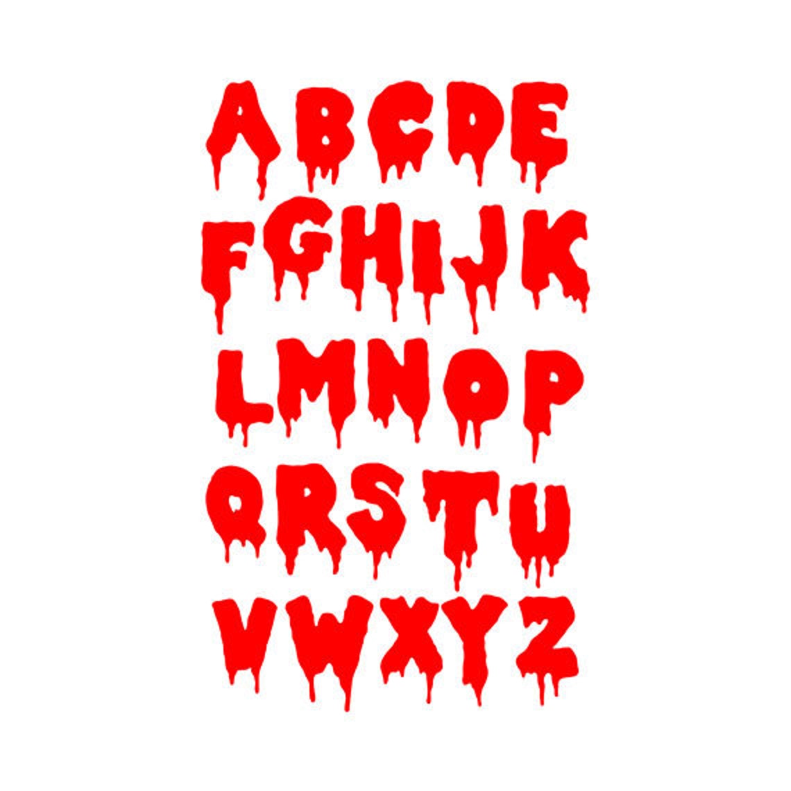 Bloody SVG Font Svg Letter bloody Alphabet Svg Eps Dxf - Etsy