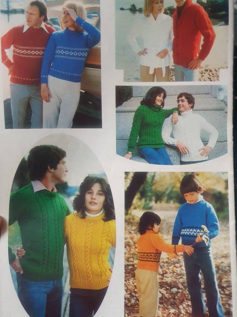 Knitting Patterns Vintage 1970's Chunky Knit Patterns Childrens and ...