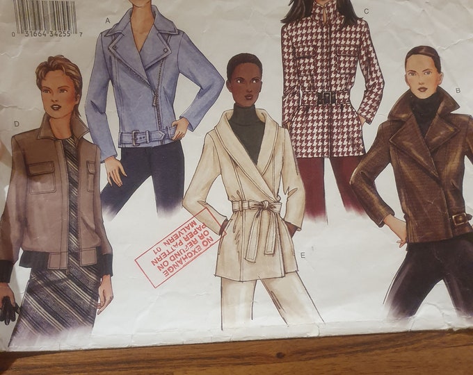 Vogue Jacket Coat Sewing Pattern 2614 Size 18-20 Cut - Etsy