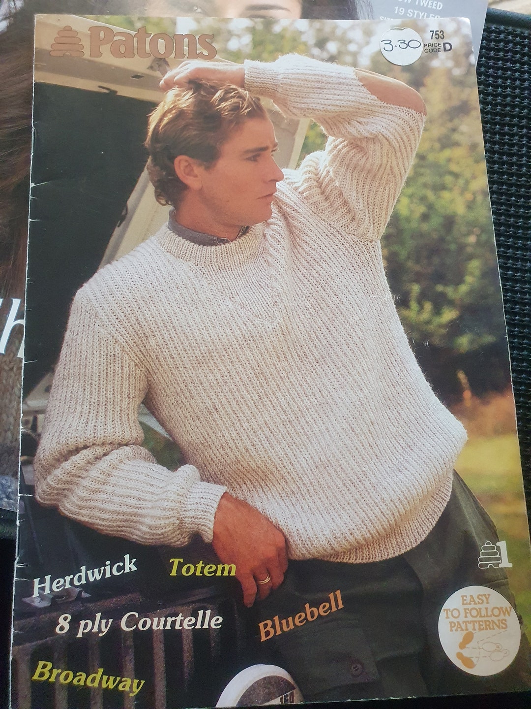 8ply Knitting Patterns for Men Patons 753 - Etsy