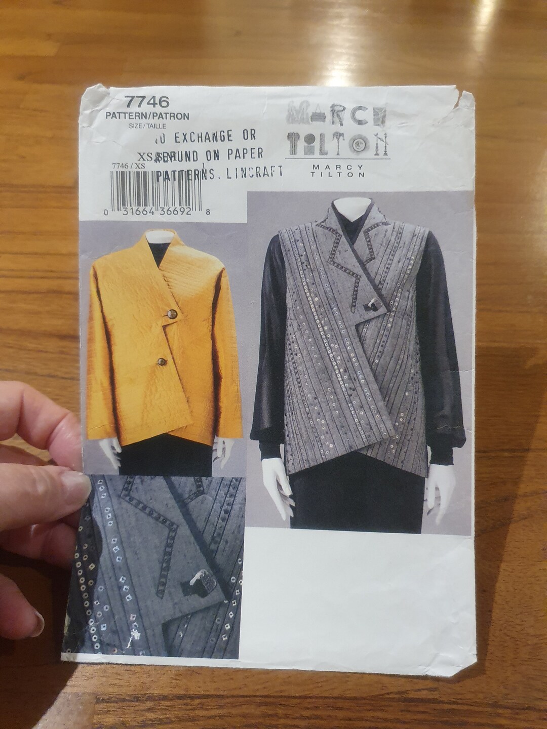 Vogue Sewing Pattern 7746 Asymmetric Jacket by Marcy Tilton Size Xs S M ...