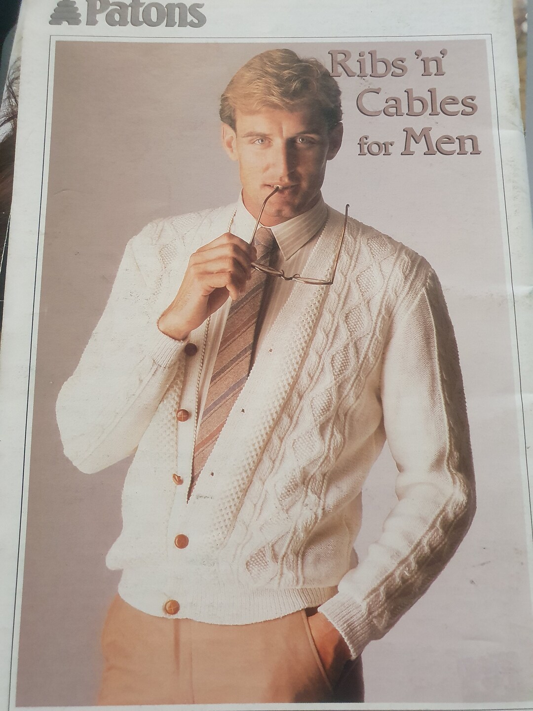 8ply and 5ply Cable Knit Patterns for Men Patons 781 - Etsy