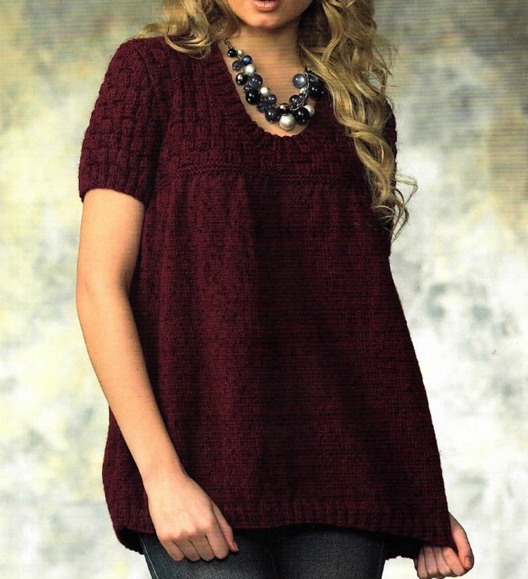 Ladies Smock Top Knitting Pattern. PDF Instant Download. - Etsy UK