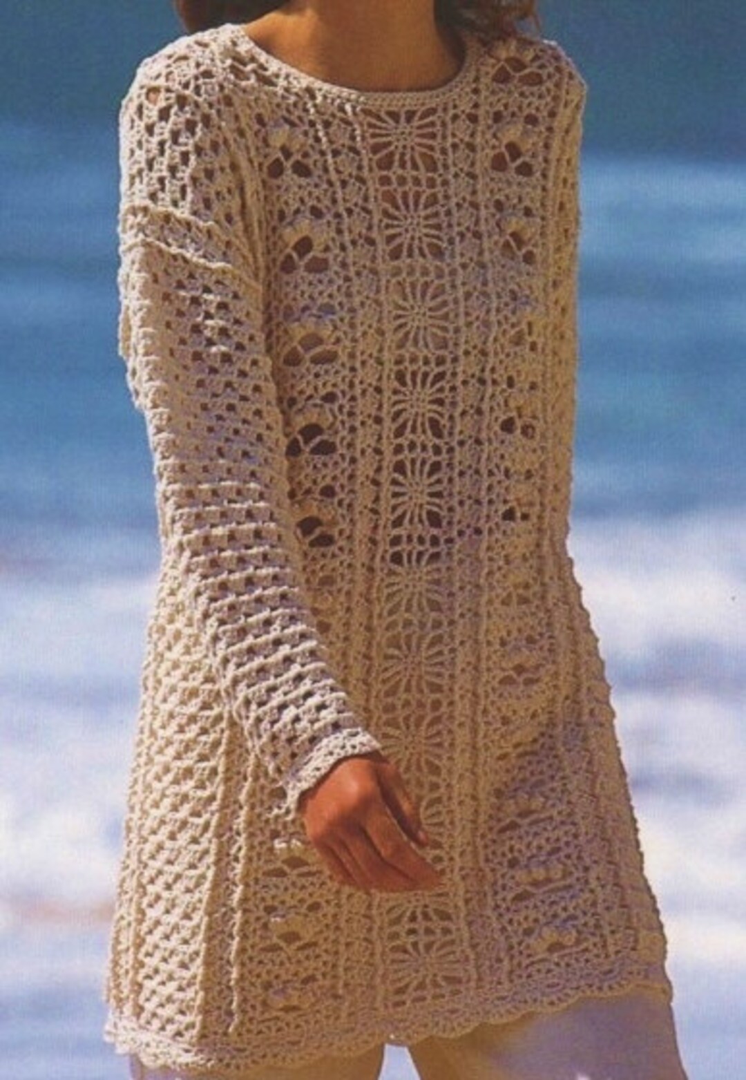 Ladies Long Tunic Sweater Crochet Pattern. PDF Instant - Etsy