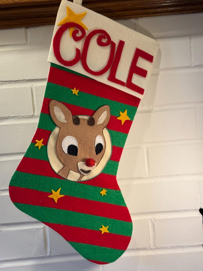 CUSTOM: Rudolph the Red-nosed Reindeer Stop Animation Stocking - Etsy