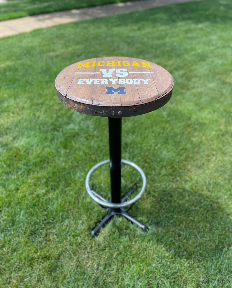 Pub Table 42 Tall Laser Engraved W/ Footrest - Etsy