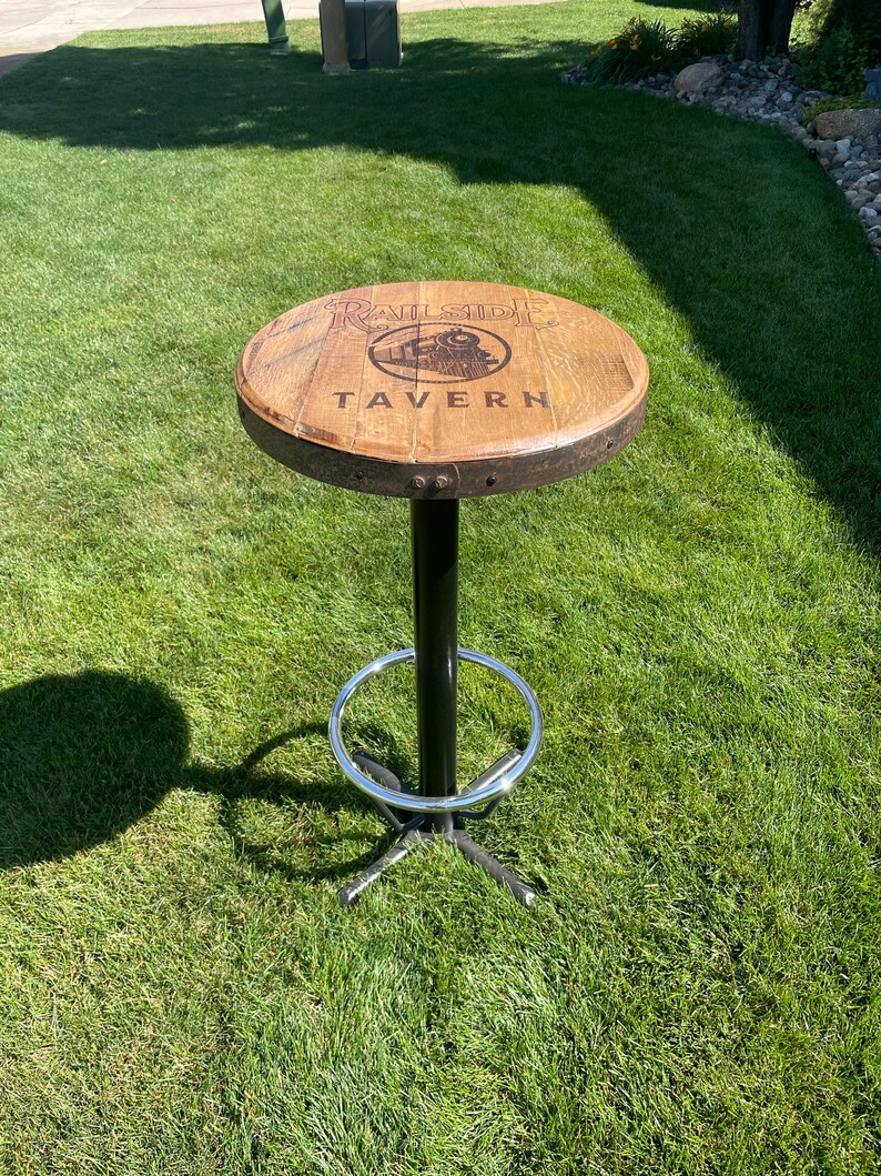 Pub Table 42 Tall Laser Engraved W/ Footrest - Etsy