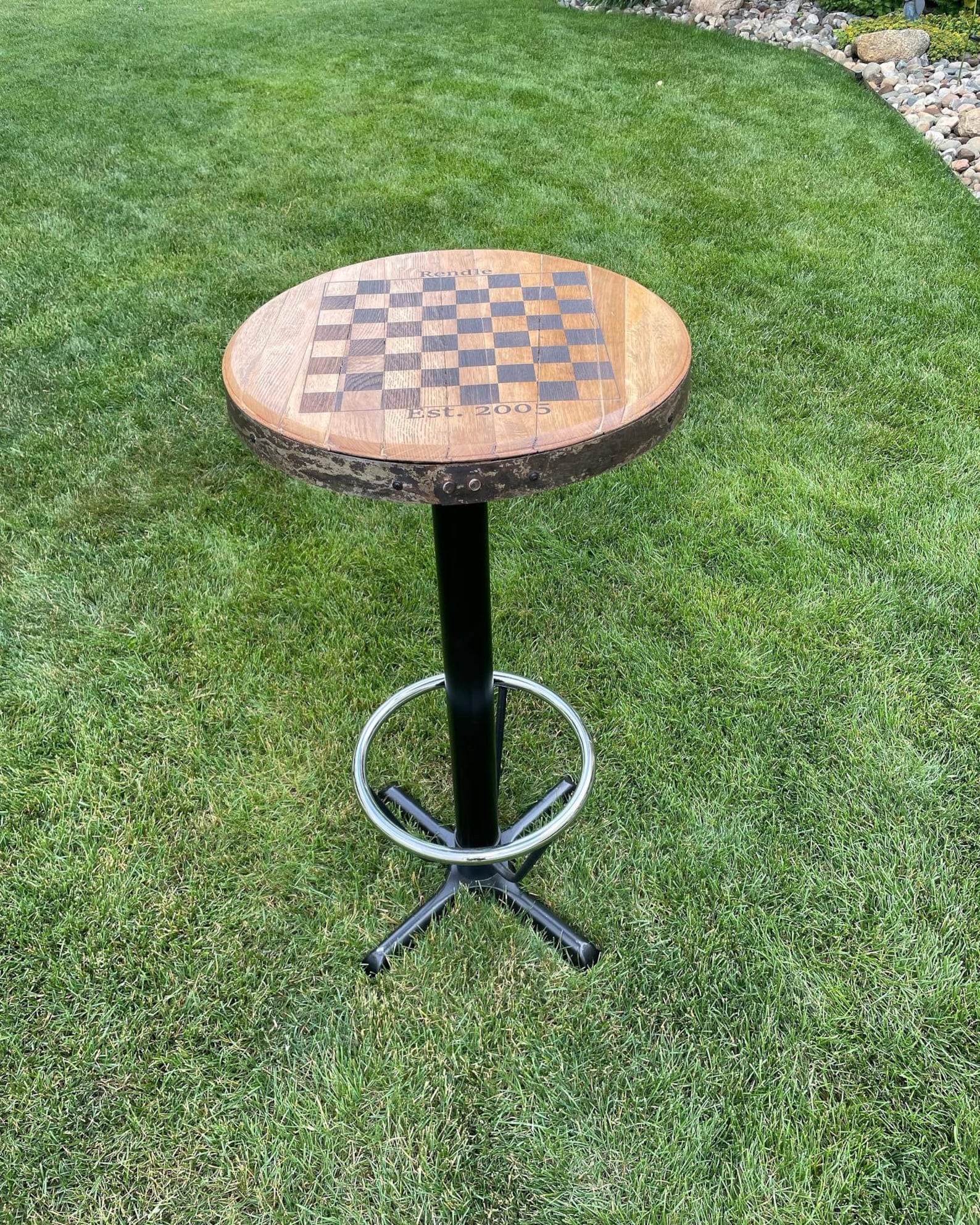 Pub Table 42 Tall With Footrest Laser Engraved - Etsy