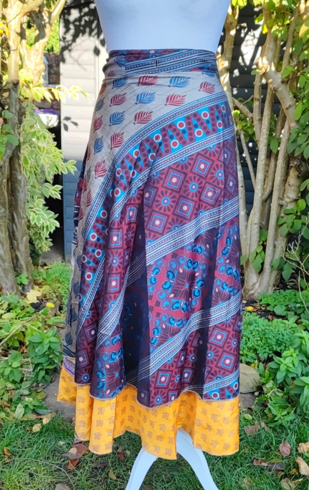 One Size Wrap Skirt Multicolour Indian Sari Silk Ethnic Hippy - Etsy UK