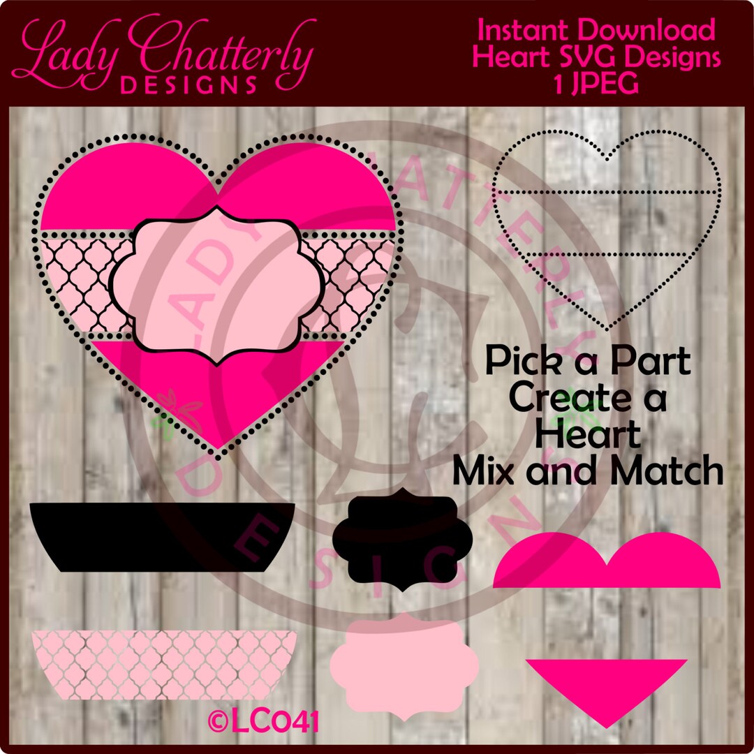 LC041 - Pick a Part Create a Heart SVG Designs - Etsy