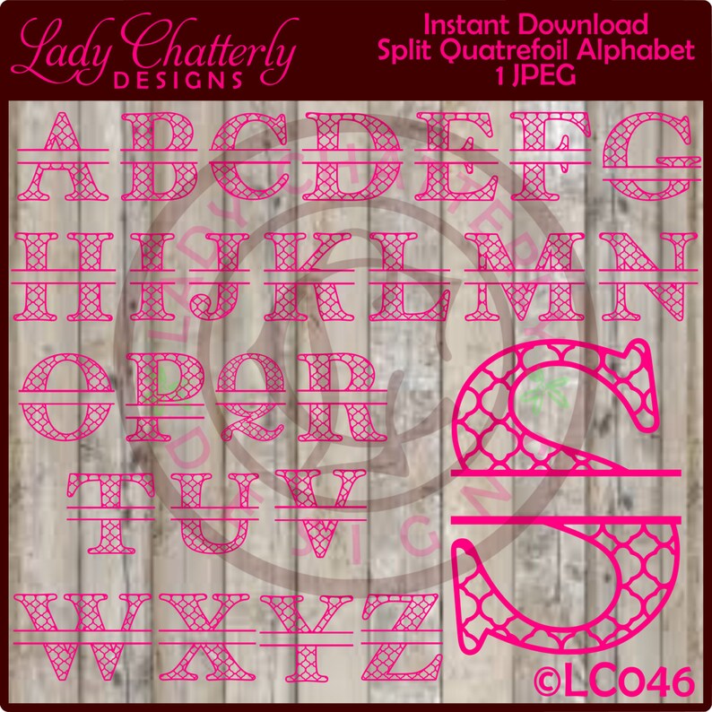 LC046 - Split Quatrefoil/moroccan Alphabet SVG Design - Etsy