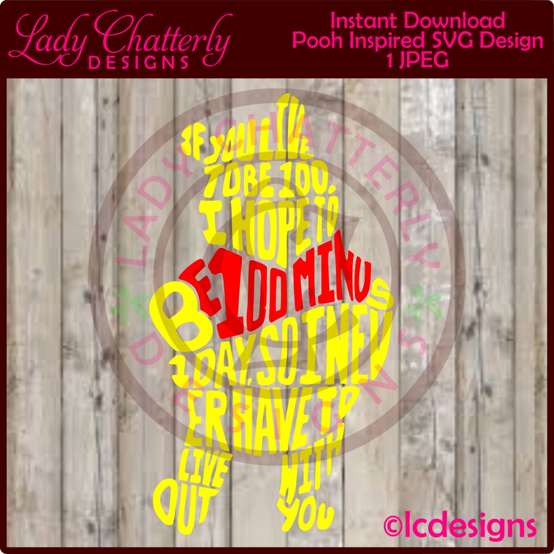 Pooh Inspired SVG Word Art Design - Etsy