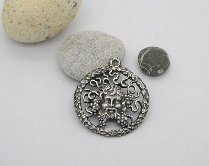 190069 - Bacchus - Pendant- Antic Silver Color - Etsy