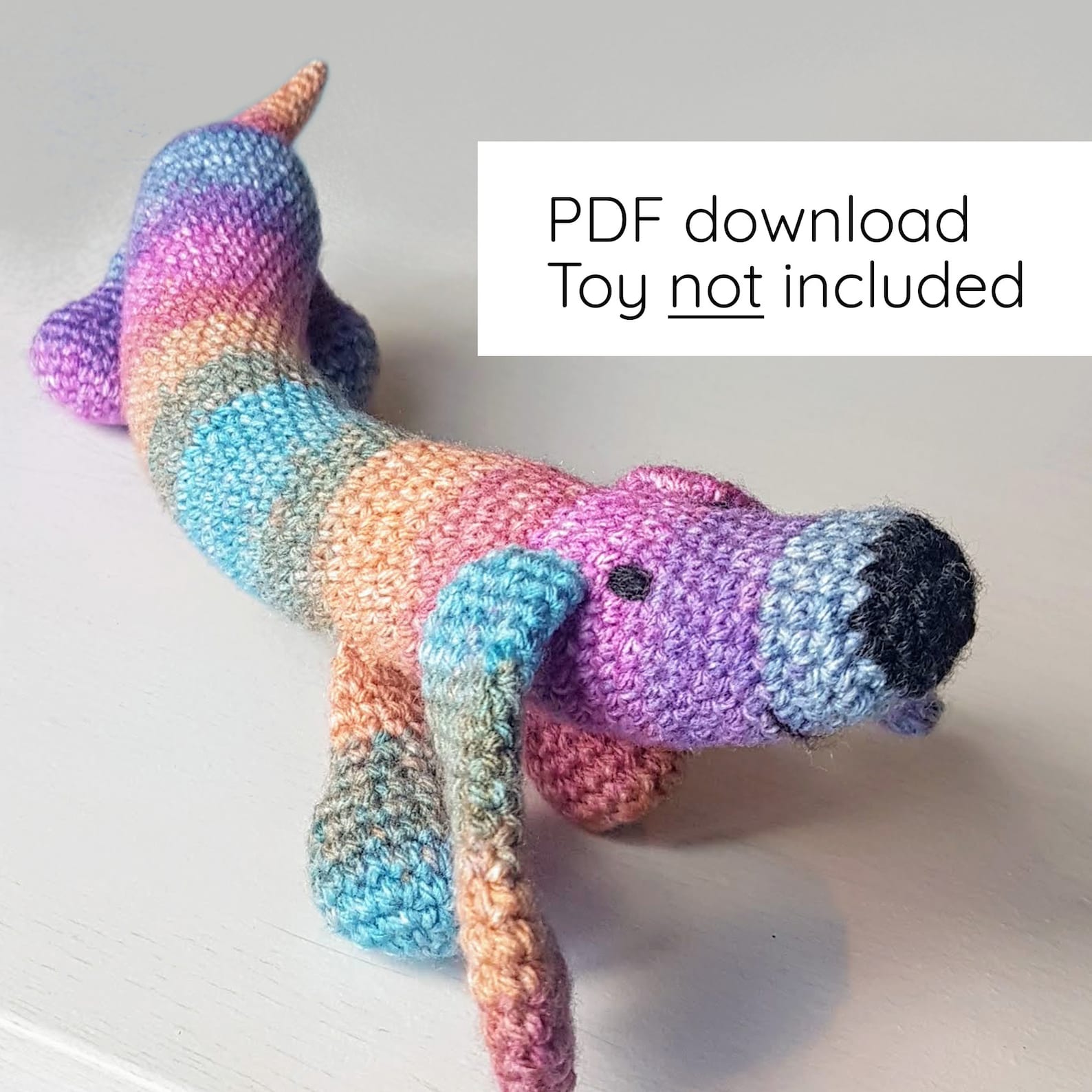 Sausage Dog Crochet Pattern, Instant PDF Download, Rainbow Amigurumi ...