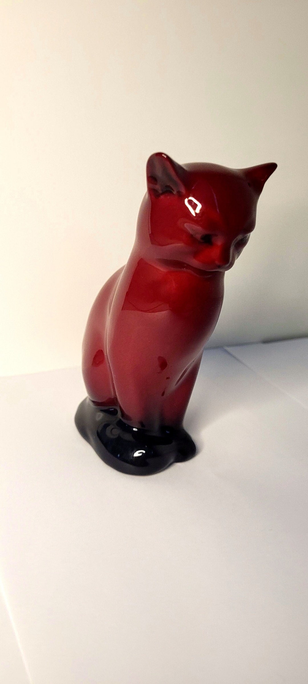 Royal Doulton Red Flambe Vintage Cat Figure - Etsy UK