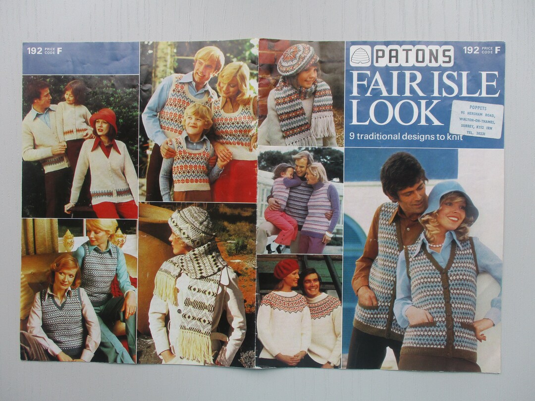 Patons Fair Isle Look Booklet, Traditional Knitting Designs, Patons 192 ...