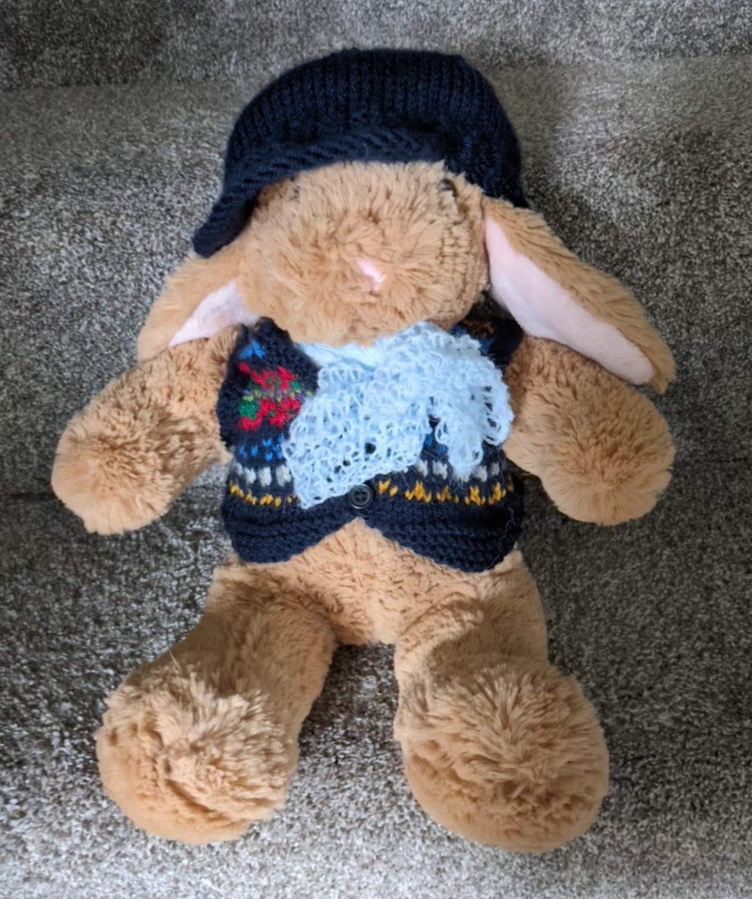 Teddy Bear Clothes, Plushie Knit, Fairisle, Waistcoat, Cap, Scarf ...