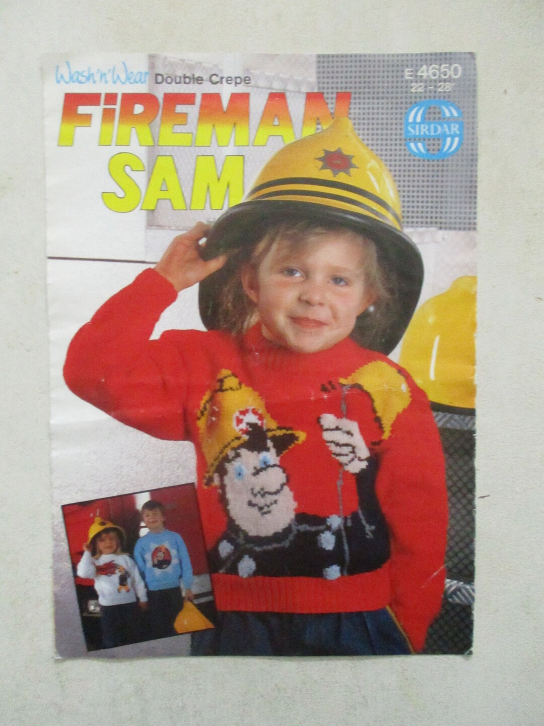 Fireman Sam Childrens Sweater, Character Jumper, Vintage Knitting ...