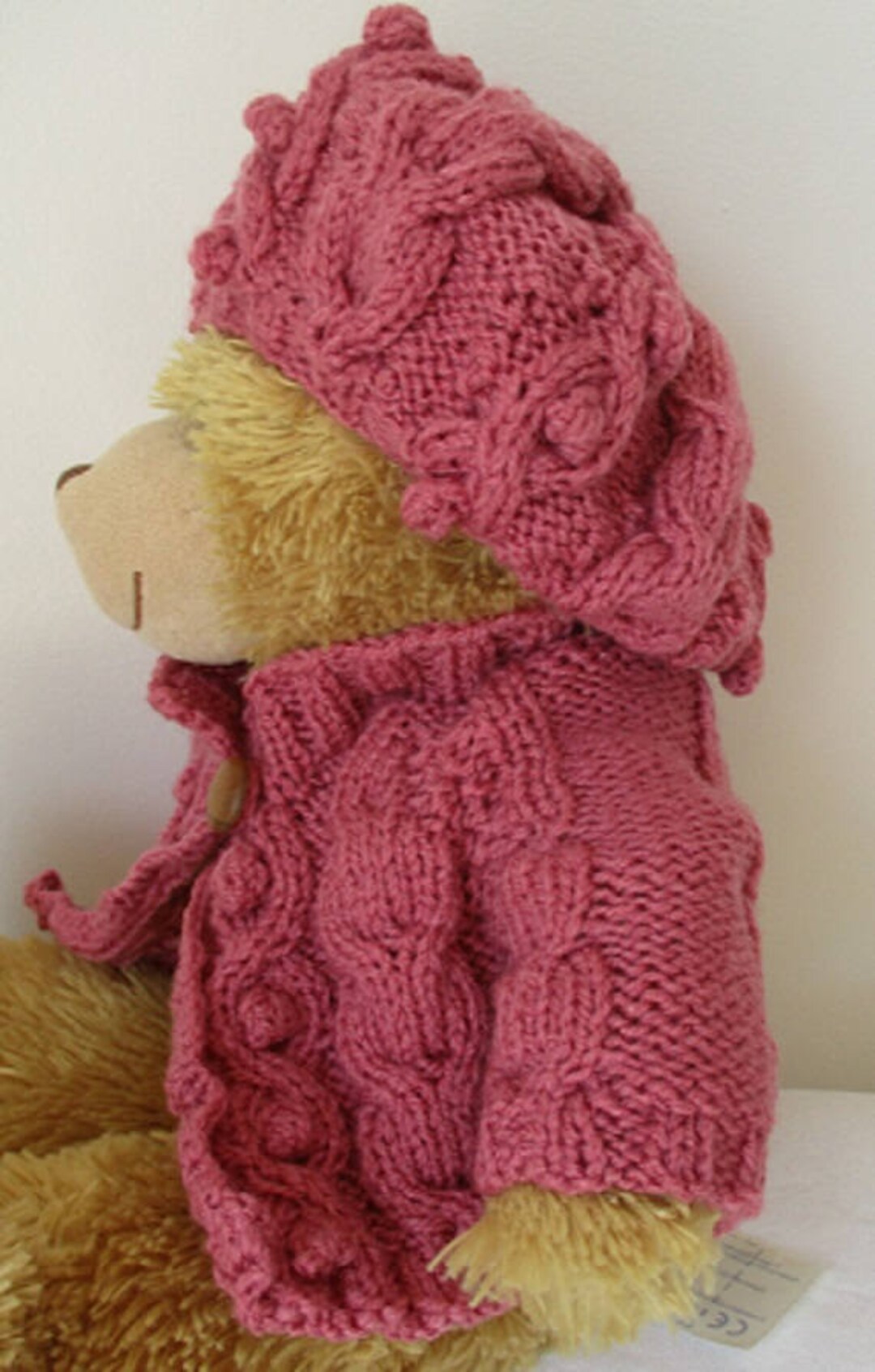 Teddy Bear Knit, Teddy Bear Matching Coat Hat Set, Bear Jacket, Slouch ...