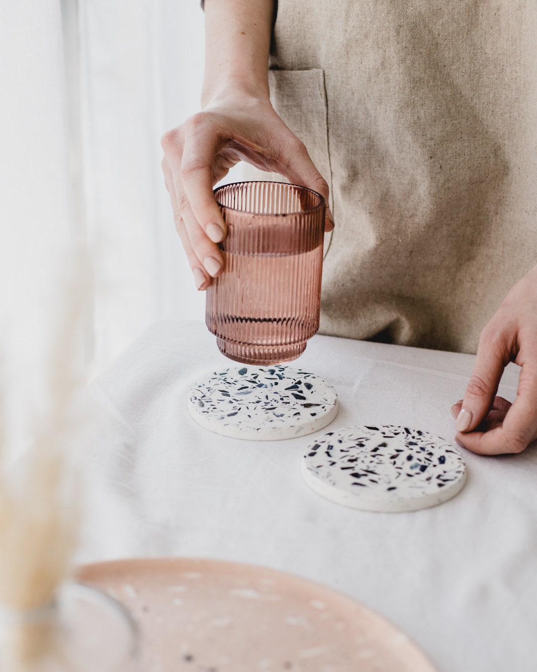 Terrazzo Mussel Shell and Resin Coaster - Etsy UK