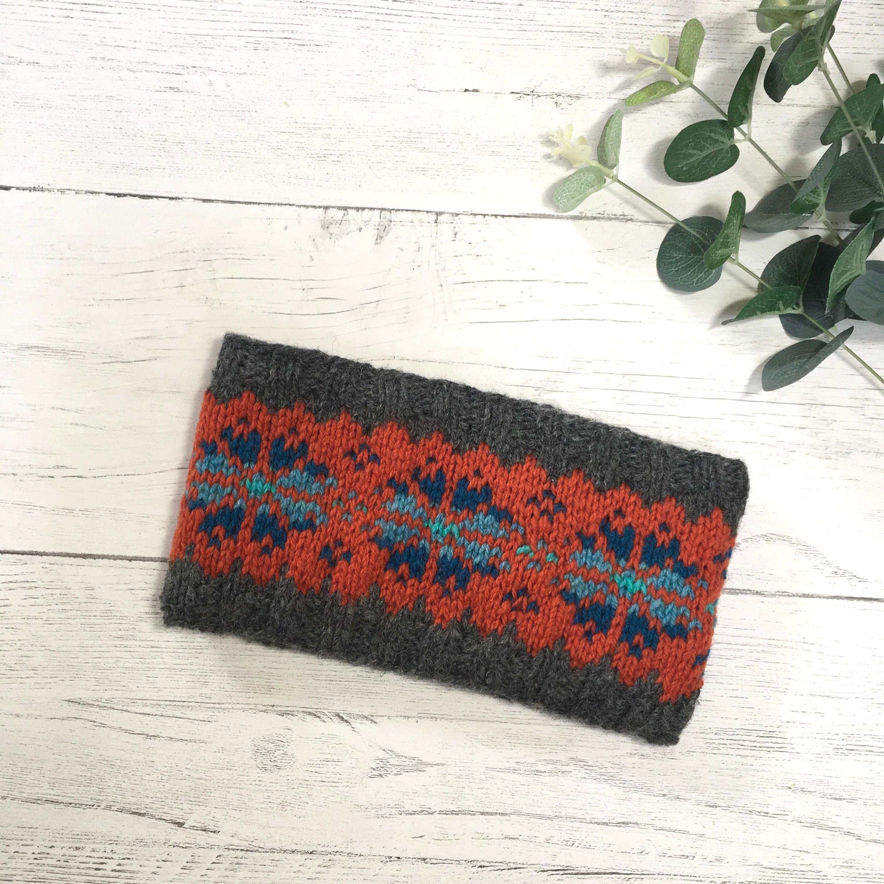Fair Isle Headband Fleece Lined Ear Warmer Made From 100 Etsy