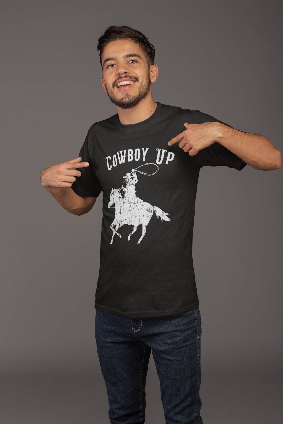 Cowboy up Cowboy on Horse With Lasso for Horseback Riding Enthusiasts ...