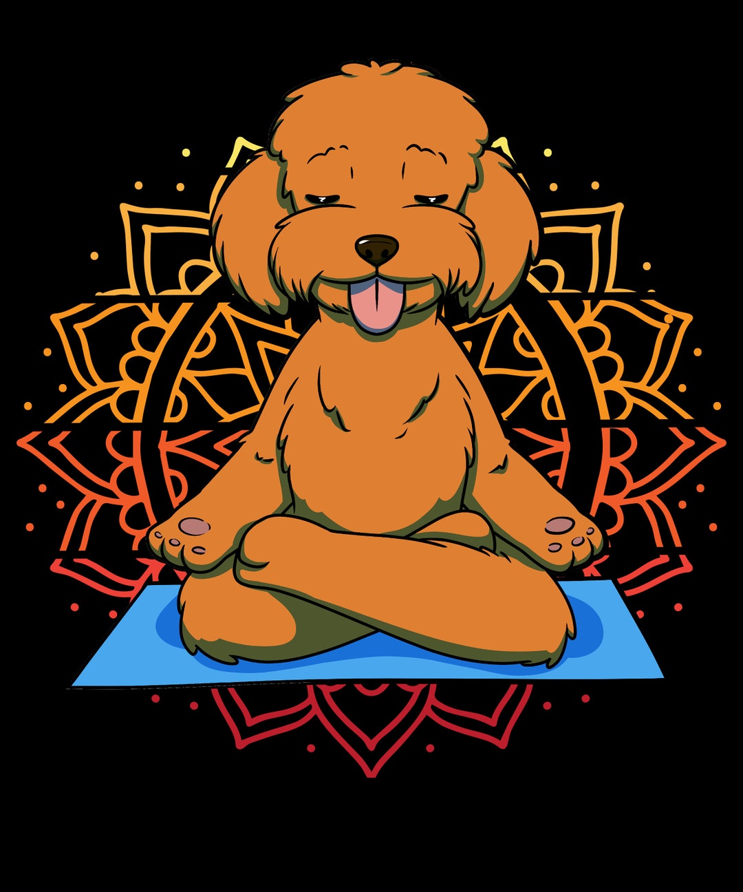 PNG Digital Product Yoga Meditating Dog Brown Poodle - Etsy
