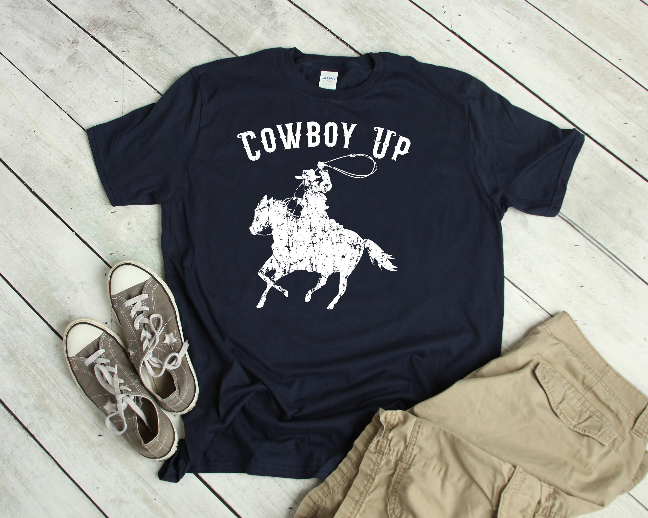 Cowboy up Cowboy on Horse With Lasso for Horseback Riding Enthusiasts ...