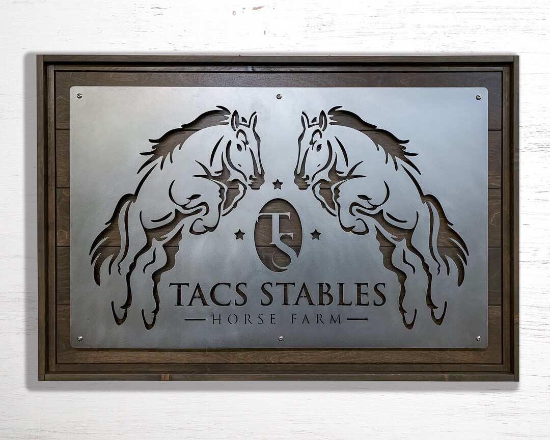 THE STEEL + BIRCH - Raised Metal Business Sign Reclaimed Wood Logo Sign ...