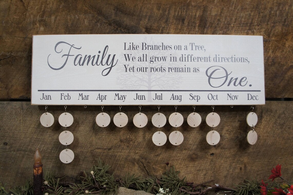 Wooden Family Calendar Custom Family Events Monthly Calendar - Etsy